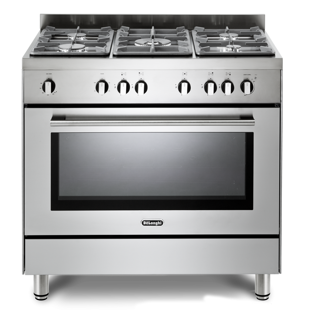 Modern single cavity gas Range Cooker in Stainless Steel - De'Longhi
