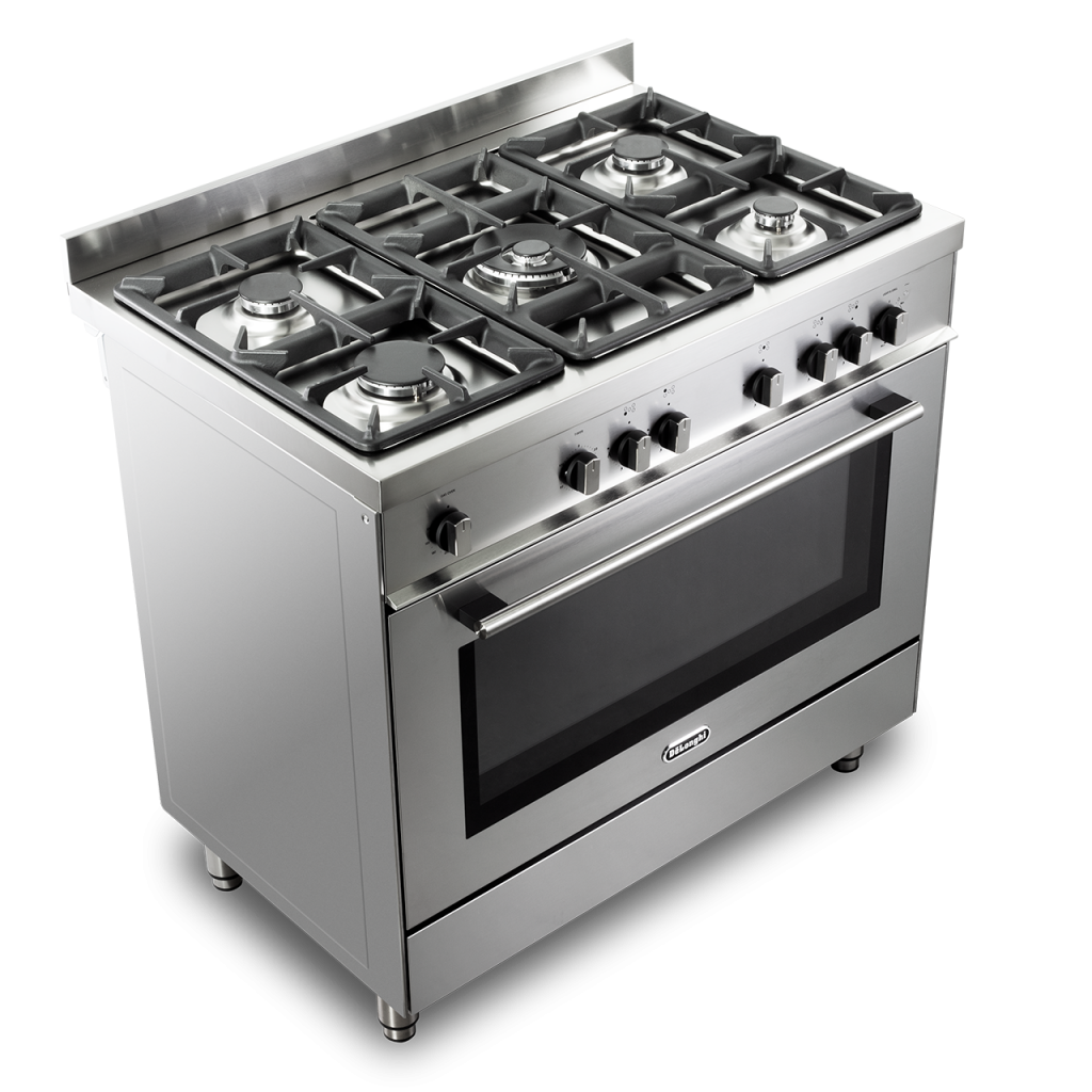 Modern single cavity gas Range Cooker in Stainless Steel - De'Longhi
