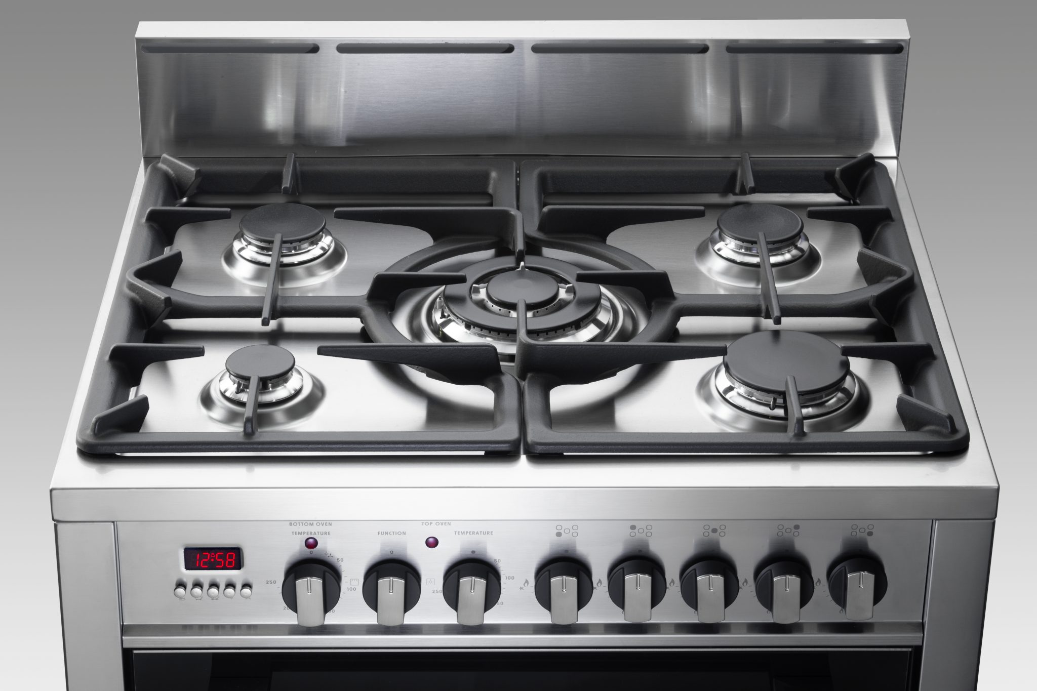 Modern double cavity dual fuel Range-style Cooker in Stainless Steel ...