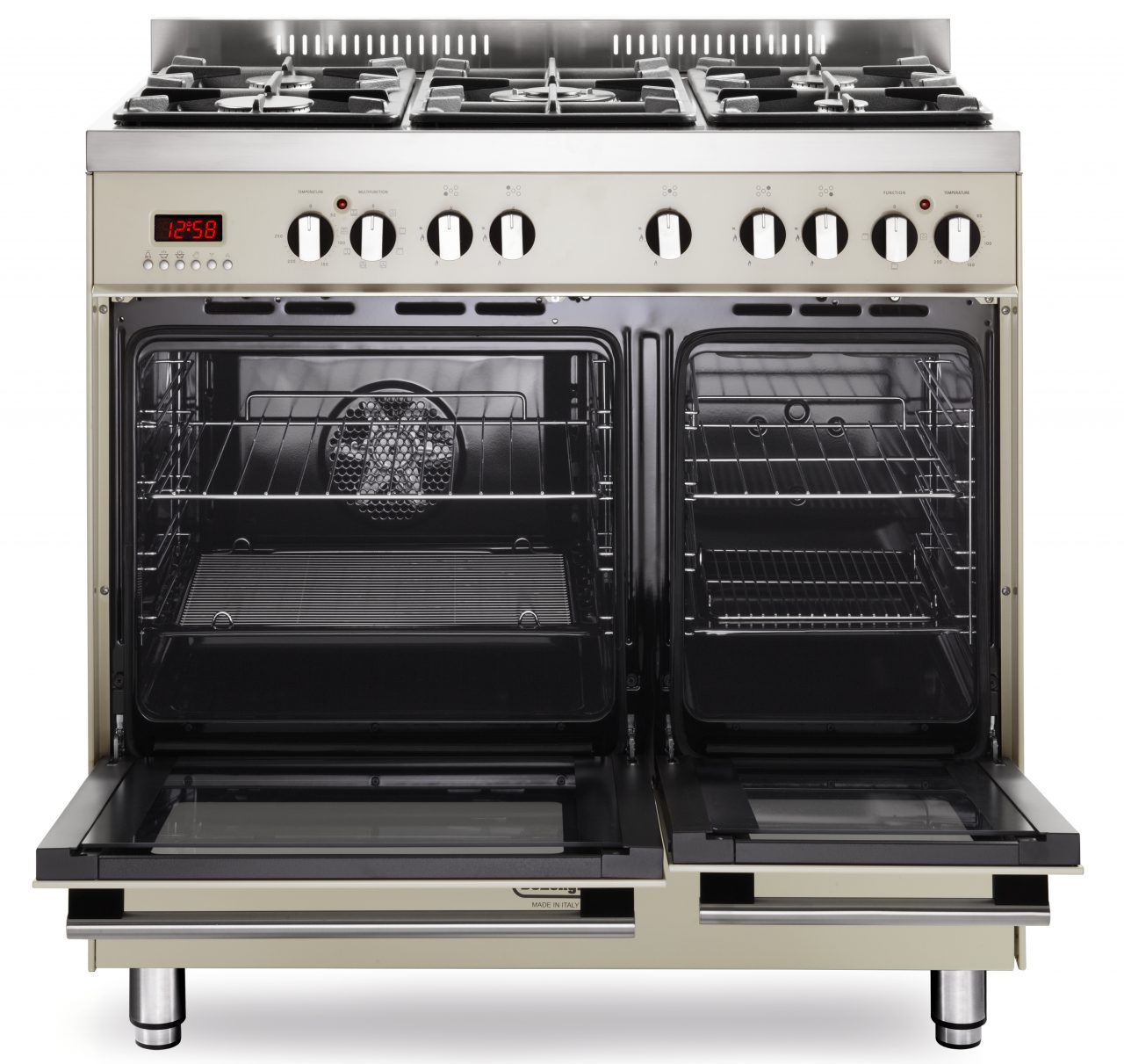 Modern twin cavity dual fuel Range Cooker in Anthracite - De'Longhi
