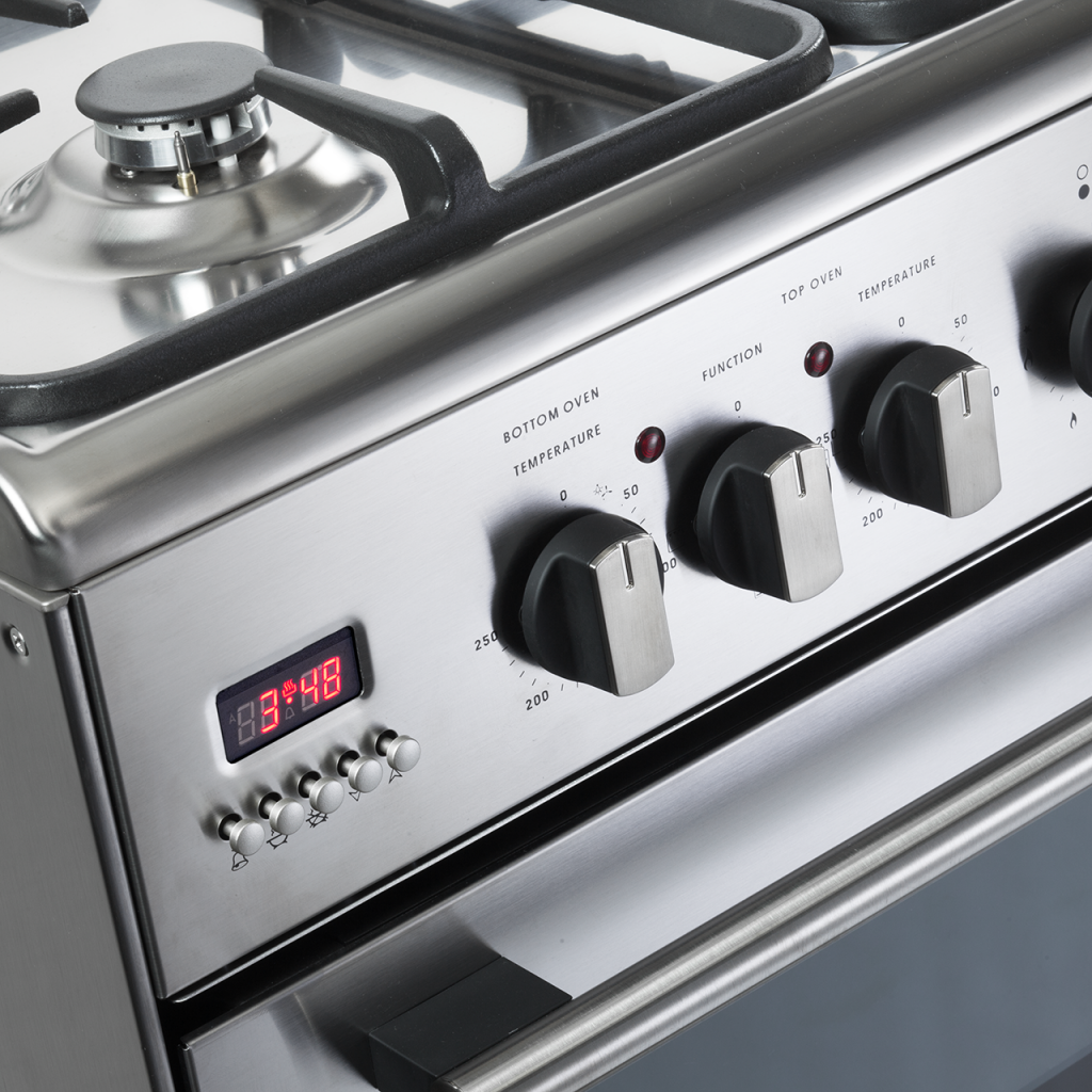 Modern double cavity dual fuel Range-style Cooker in Stainless steel ...