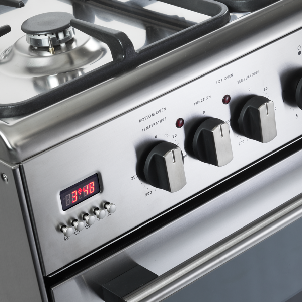 Modern double cavity dual fuel Range-style Cooker in Stainless steel ...