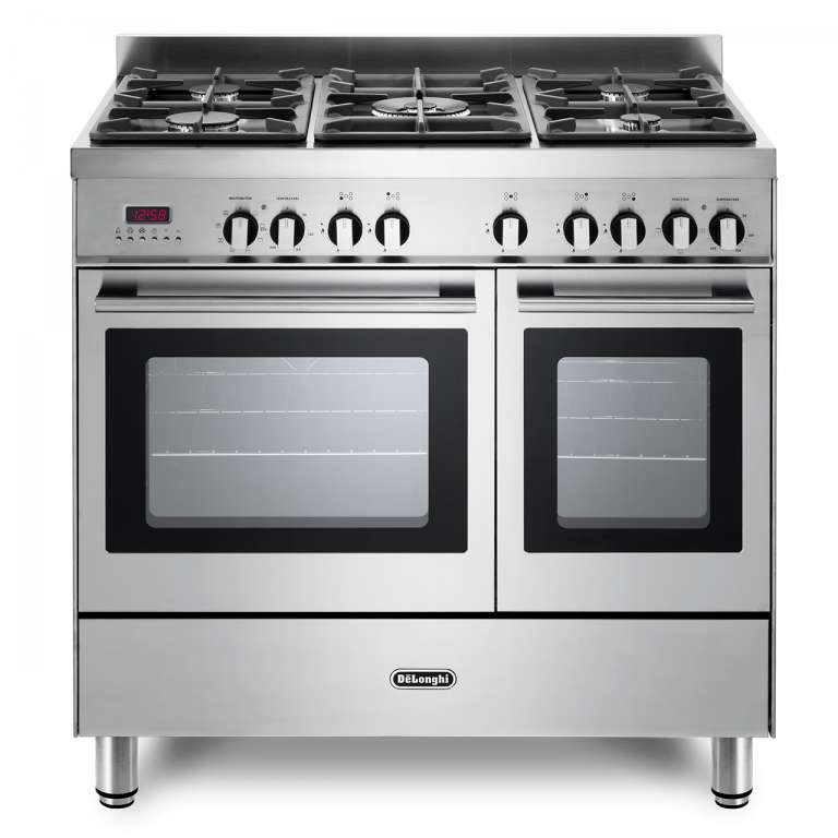 Modern twin cavity dual fuel Range Cooker in Stainless Steel - De'Longhi
