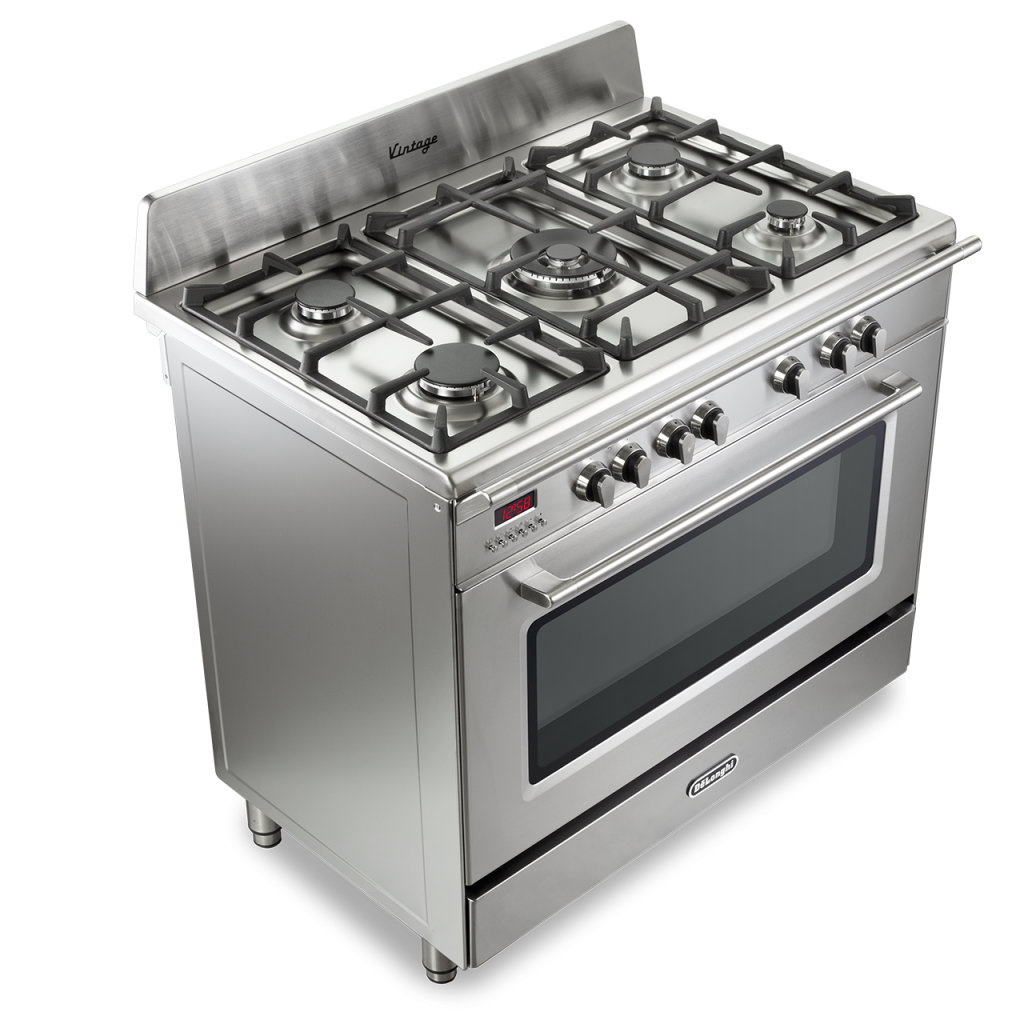 Vintage single cavity dual fuel Range Cooker in Stainless Steel - De'Longhi