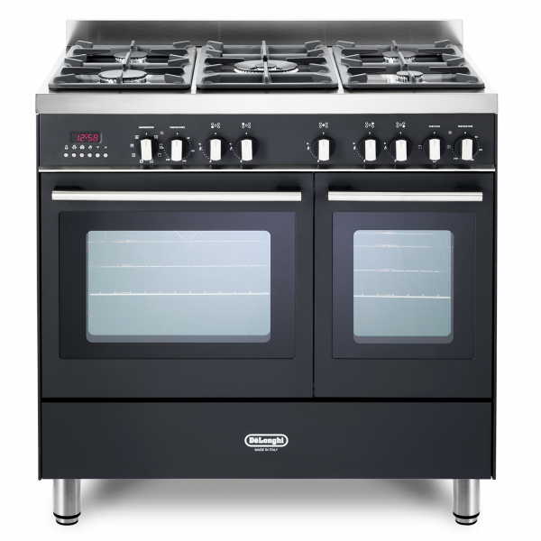 Modern twin cavity dual fuel Range Cooker in Anthracite - De'Longhi